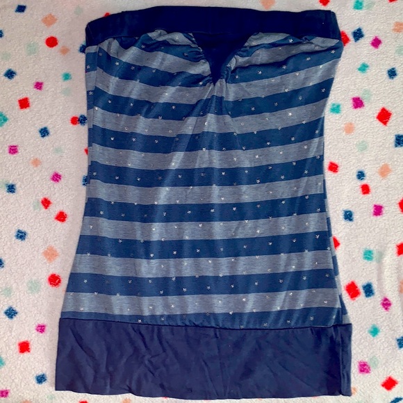 Papaya | Tops | Papaya Blue Striped With Stars Tube Top | Poshmark